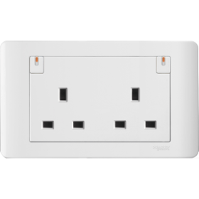 Schneider Electric - 13A Twin Gang Switched Socket with On indicator ...