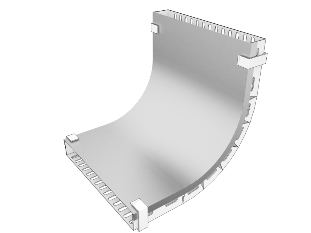 Vertical 90º Inside Bend Cover (Concave Riser) - Cable Tray With Return ...