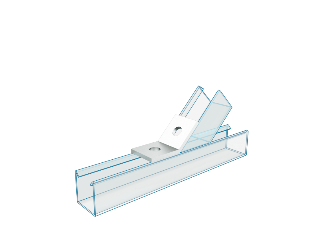 Channel 45º-60º Angle Fittings 2 Holes - C Support - Cable Management ...