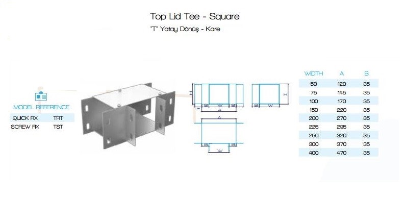 Top Lid Tee– Square - Steel Cable Trunking - Cable Trunking - Cable ...
